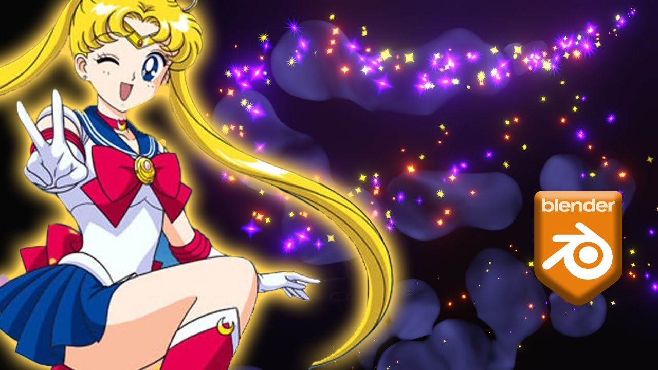 Sailor Moon inspired Celestial Trails Particle Effect in Blender - TIPS - YouTube