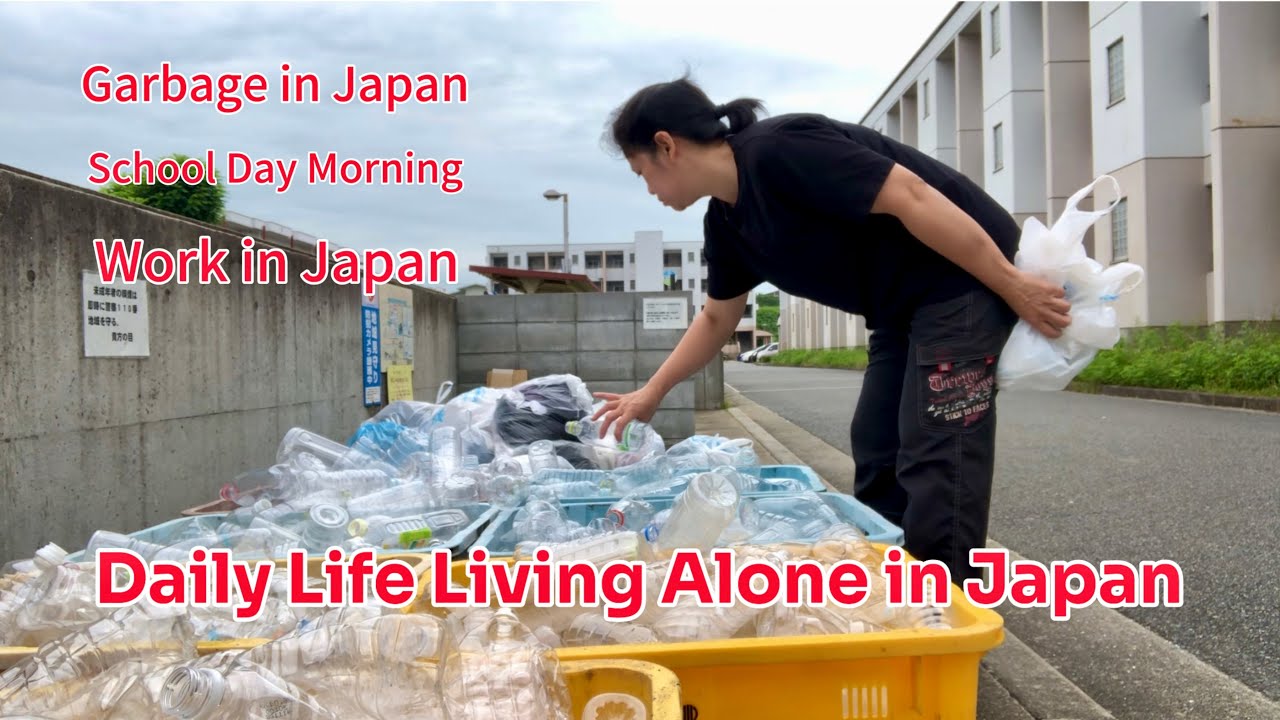 Daily life living alone in Japan/ garbage in Japan/ school day morning ...