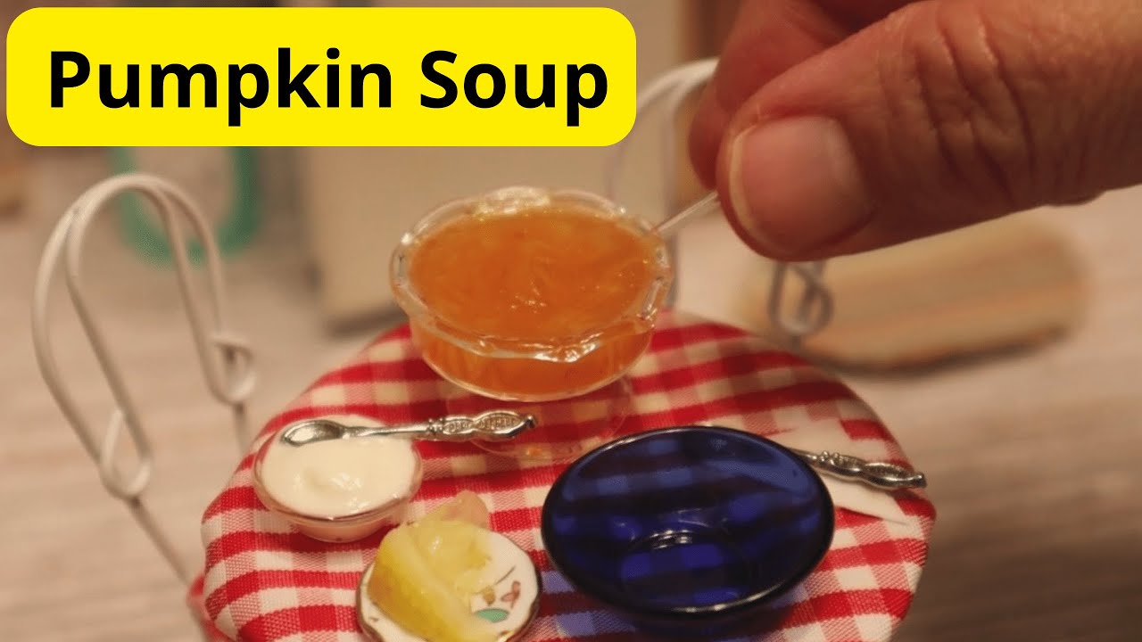 Miniature Cooking Pumpkin Soup. Real Tiny Food. Real Recipes. Miniature ...