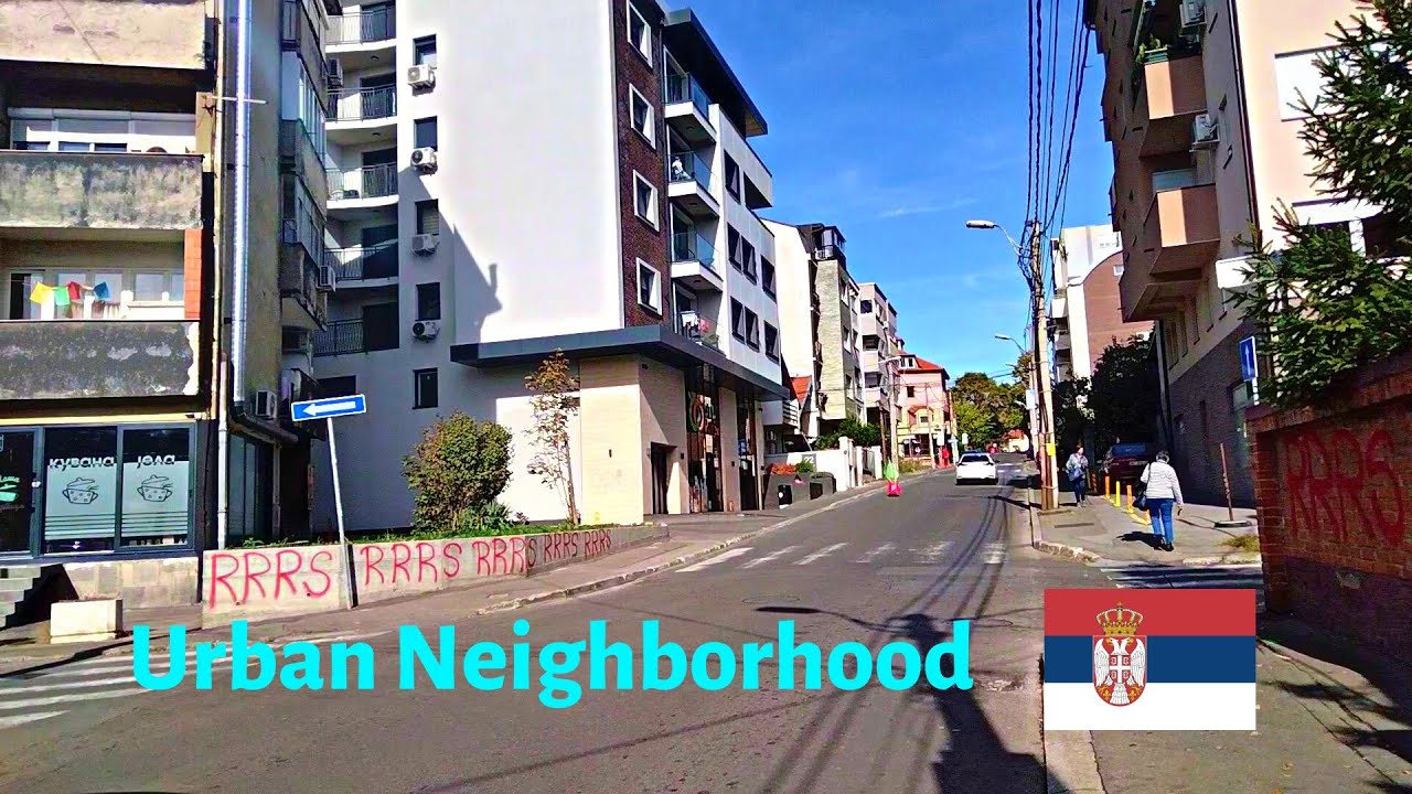 Walking around in an urban neighborhood of Belgrade, Serbia. Part 3 ...