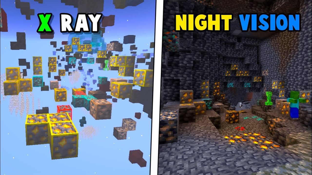 Best Night vision with X-Ray Pack for Mcpe 1.20+ - YouTube