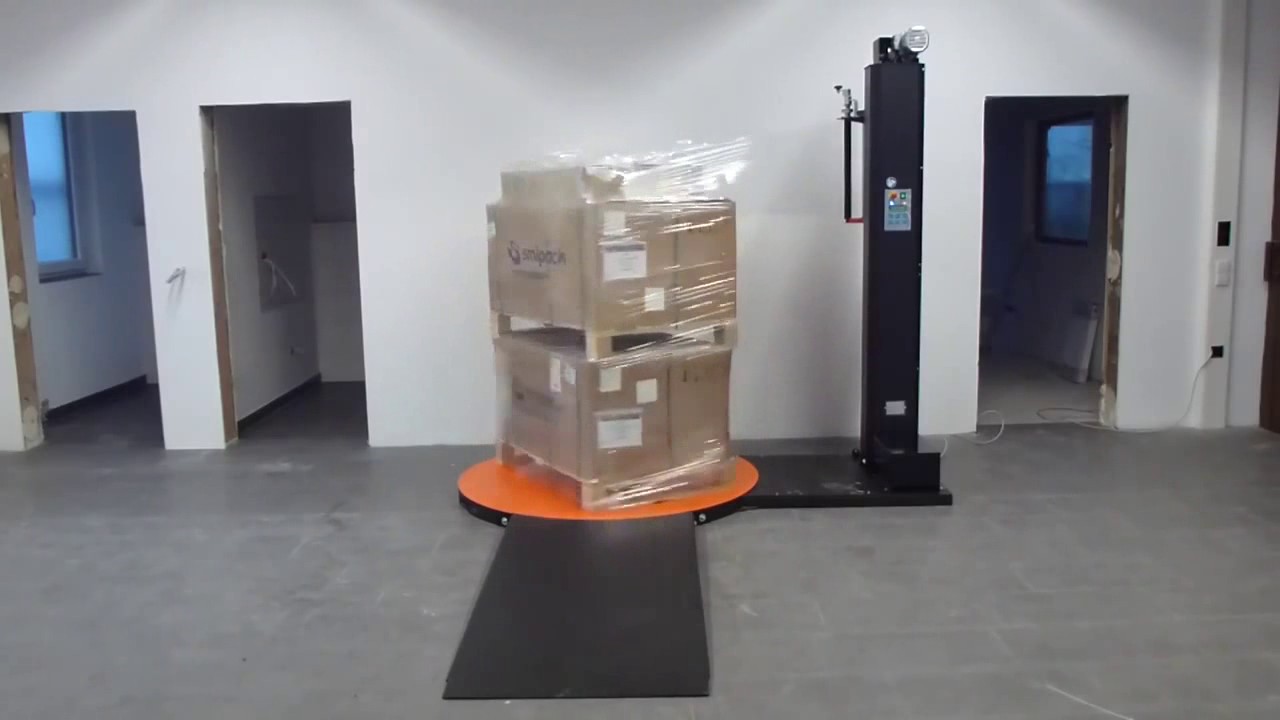 Espac Limited | Evopac Nobel Core Brake Pallet Wrap Machine - YouTube