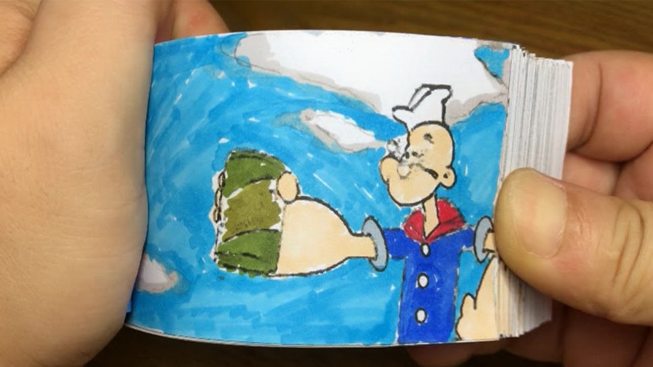 Popeye Cartoon FlipBook ! Popeye eats spinach| Flip Book - YouTube