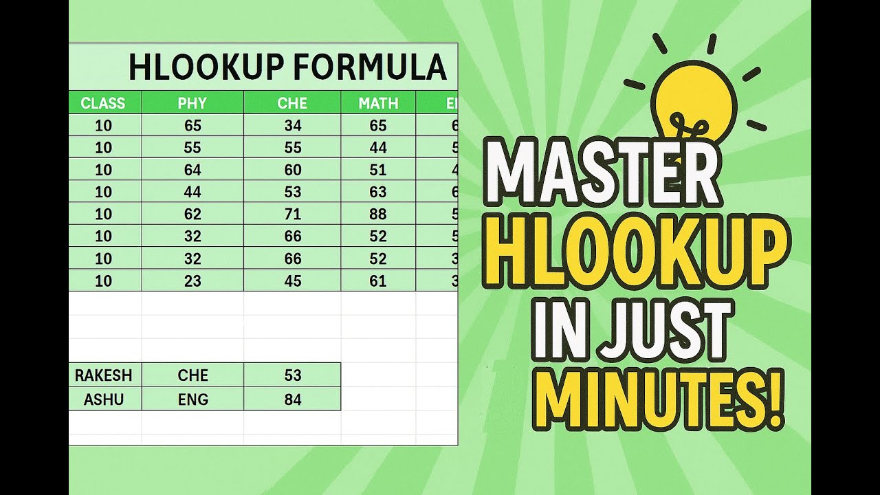 HLOOKUP Function in Excel | Step-by-Step Tutorial with Example - YouTube