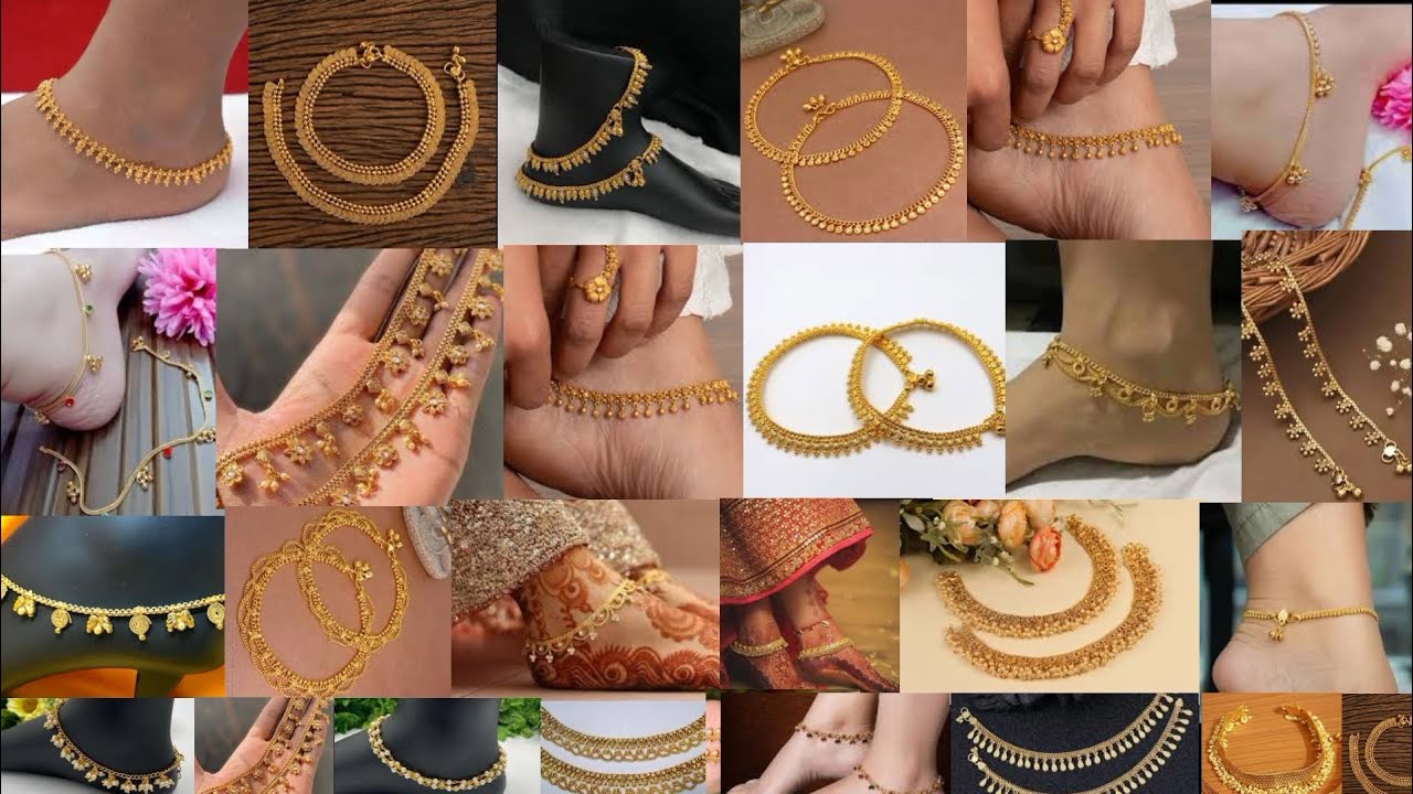 Gold payal design //Letest Trending gold anklet idea||gold nupur design ...