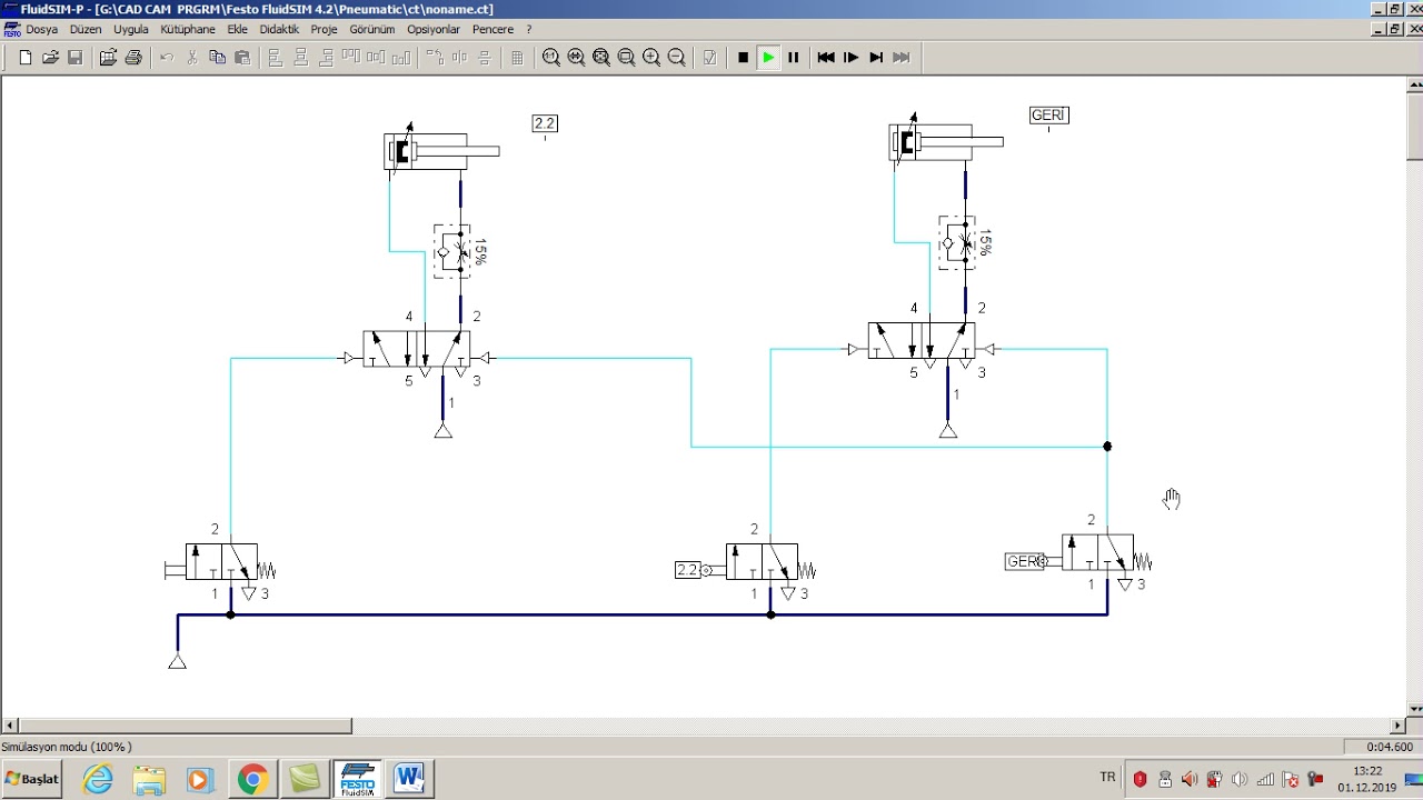 PNÖMATİK DEVRE ARDIŞIK HAREKET ÖRNEĞİ - YouTube