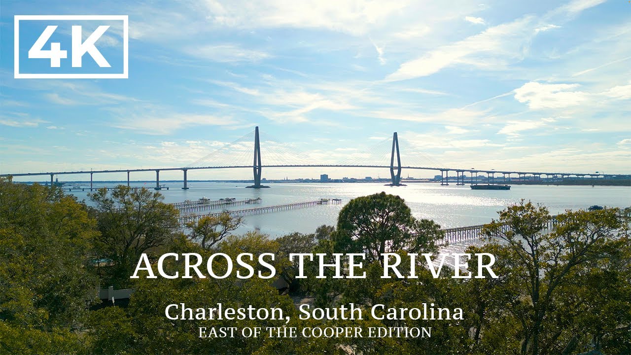 Charleston, SC 4K aerial video of rivers, bridges, marshes, beaches ...