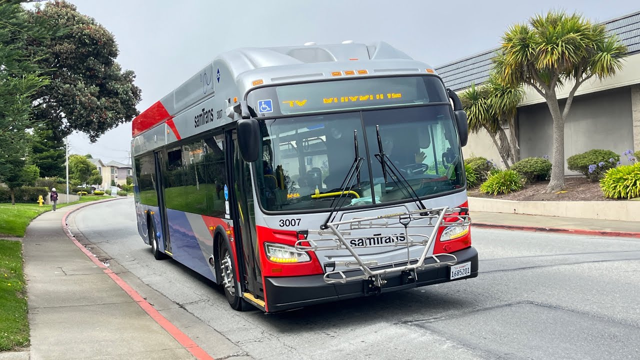 ⁴ᴷ⁶⁰ Terra Nova HS | SamTrans 2024 New Flyer XHE40 #3007 on Route 49 ...