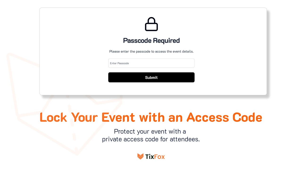 Lock Your TixFox Event with an Access Code - YouTube