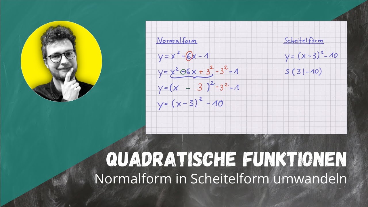 Quadratische Funktionen: Normalform in Scheitelform umwandeln ...