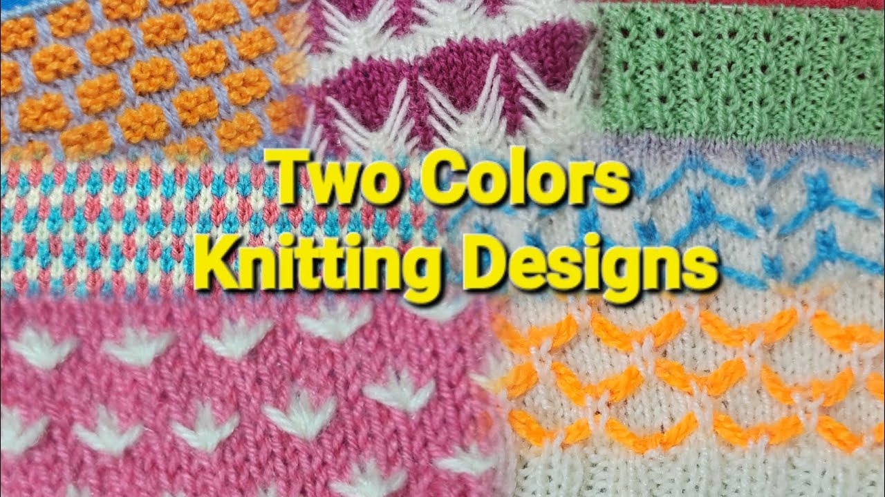 Two Colours Easy And Beautiful Knitting Pattern/Bunai design | Knitting design #design #knitting ...