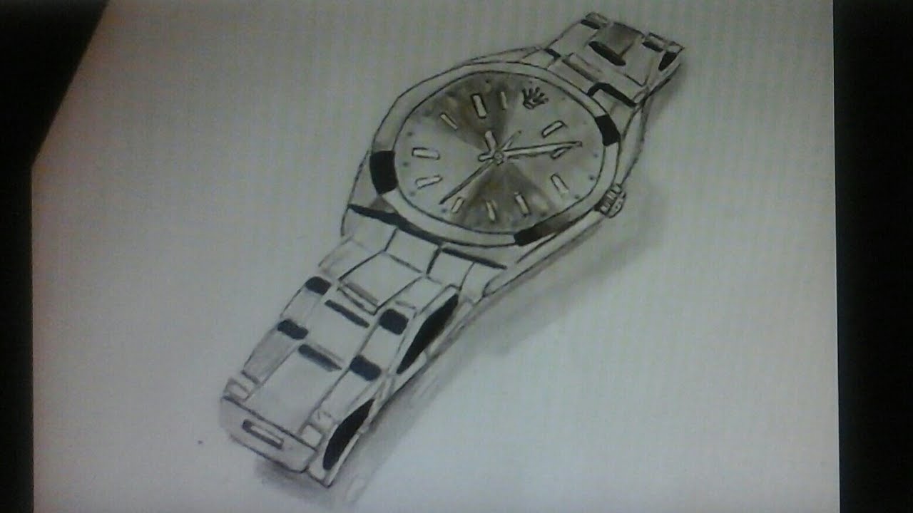 Drawing of 3D watch - YouTube