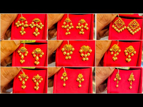 Gold Pearl Stud Earrings//Pearl earrings Designs/ gold pearl earrings with price 