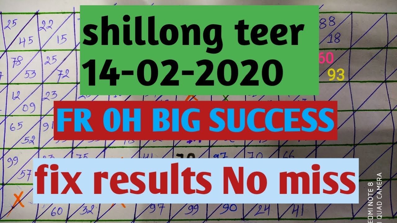 Shillong Teer | 14-02-2020 | shillong teer common number | Teer Today | shillong teer counter ...