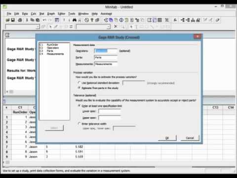 GRR Variable with minitab - YouTube
