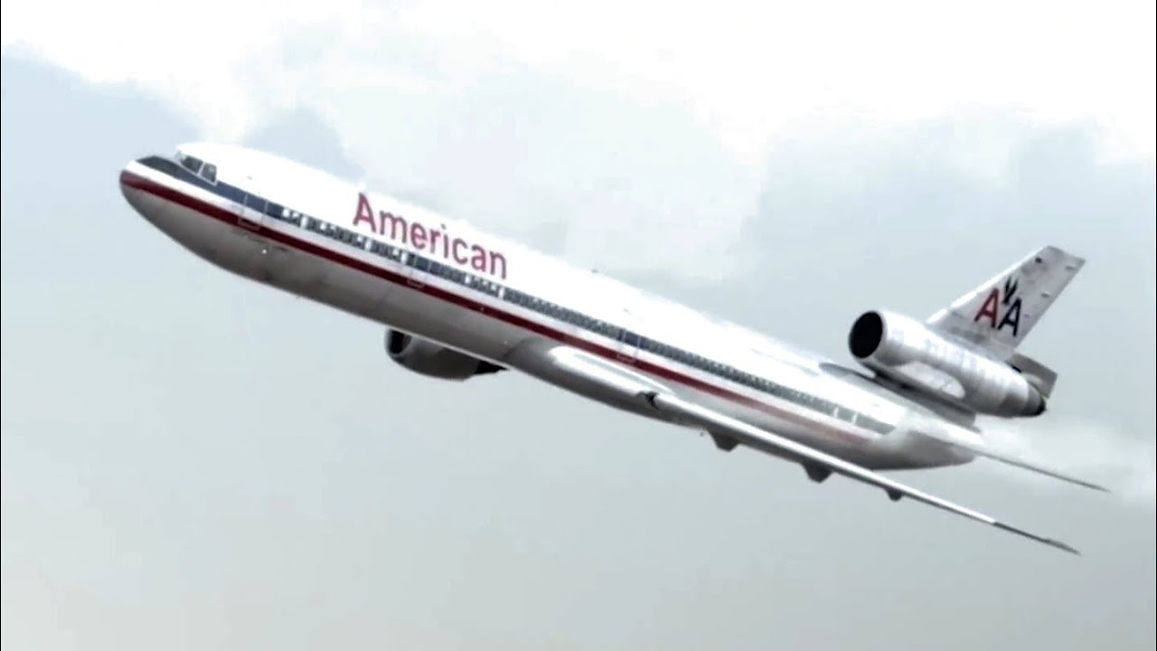 American Airlines Flight 191 Engine Detachment & Crash Animation - YouTube