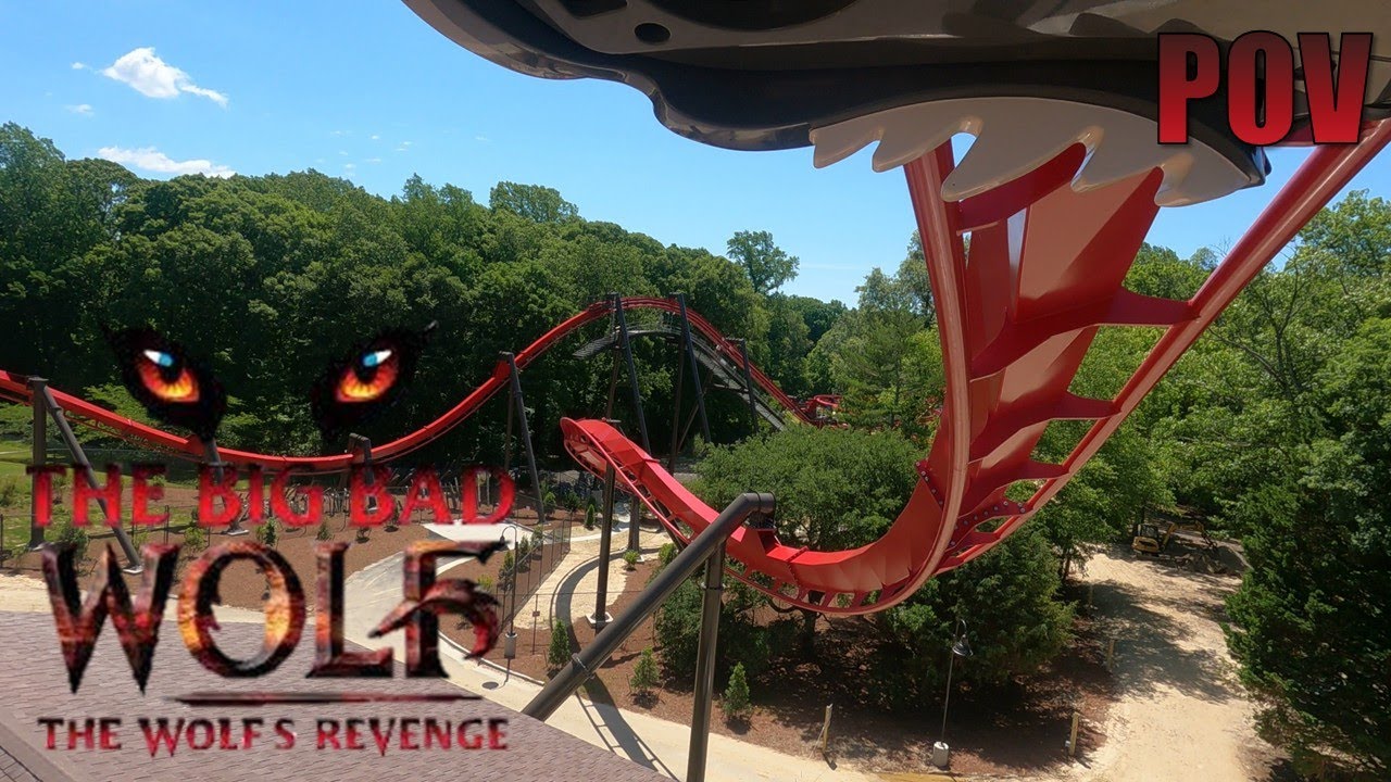 The Big Bad Wolf The Wolf's Revenge Front Row On Ride POV | Busch ...