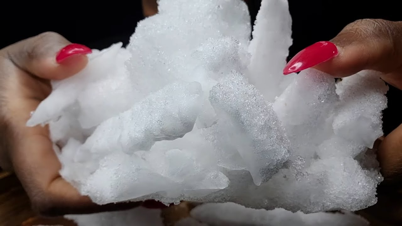 FREEZER FROST EDGES & CHUNKS | #iceeating #asmr #asmrice - YouTube