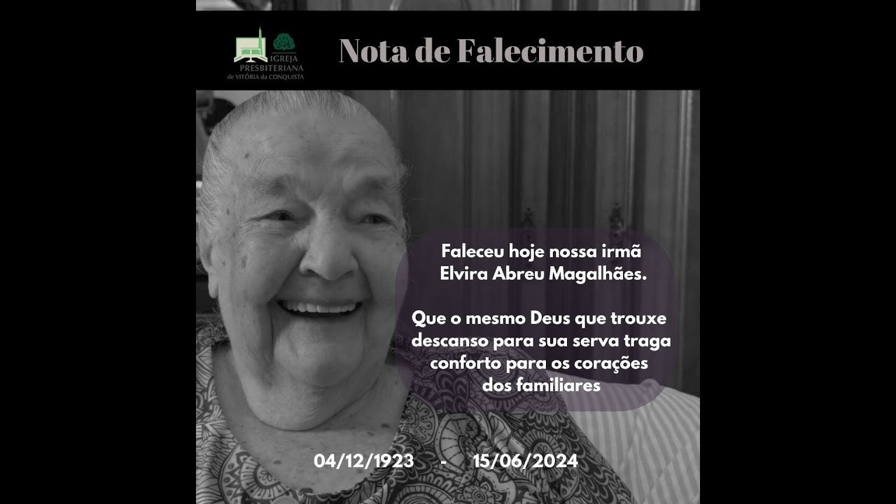 Ofício Fúnebre - Elvira Abreu Magalhães - YouTube