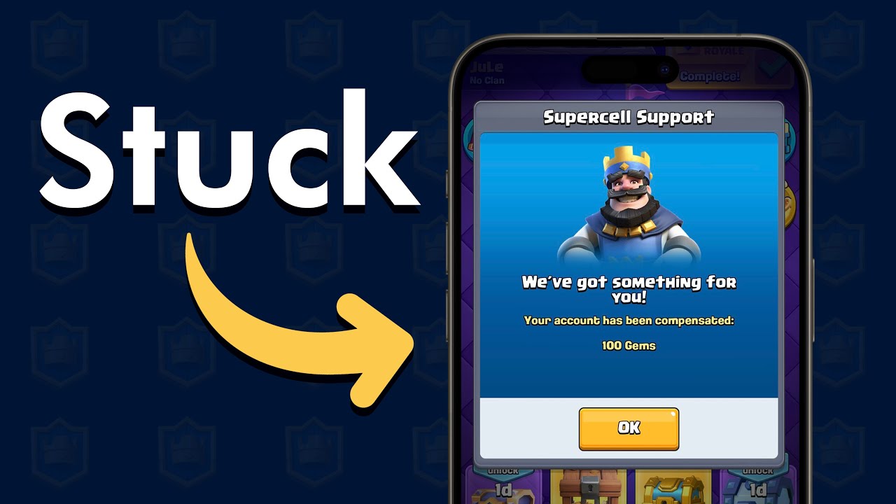 Clash Royale stuck on “Supercell Support” pop up after update - YouTube