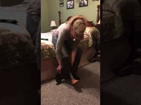 Above knee amputee Fall boots with one Step At A Time fitness - YouTube