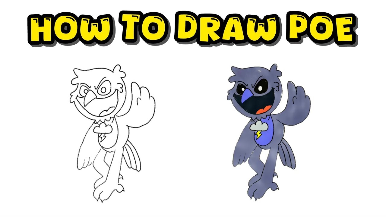 How to Draw Poe from Nightmare Critters (Poppy Playtime) for All Skill ...