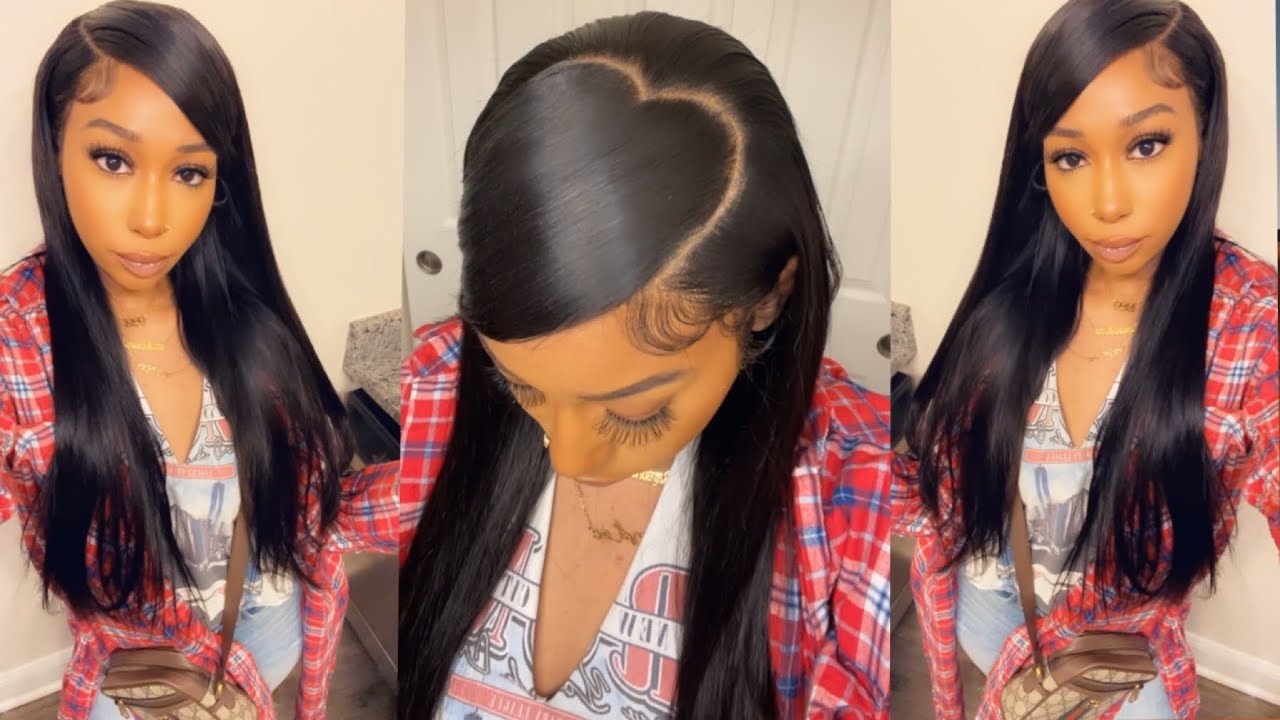 I Tried To Do A Heart Shape Part On My HD Straight Wig| Ft. Westkiss ...