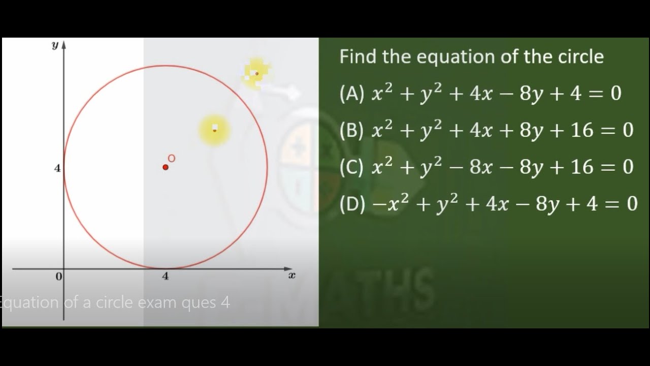 Equation of a circle exam ques 4 - YouTube