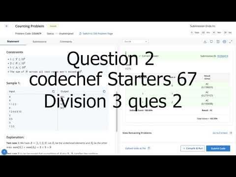 Counting problem codechef Starters 67 Division 3 question 2 - YouTube