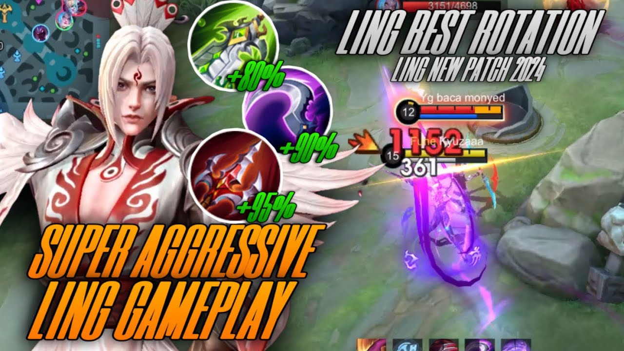 SUPER FAST HAND LING AGGRESSIVE GAMEPLAY & NEW BUILD LING 2024⚡️| LING BEST BUILD 2024 | LING ...