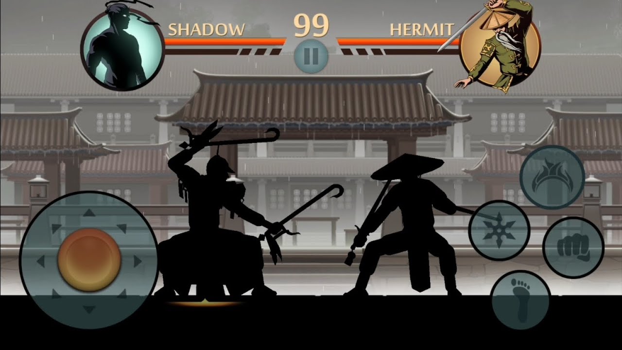 Shadow fight 2 |Shadow vs Hermit| (Damage return) Eclipse mode - YouTube