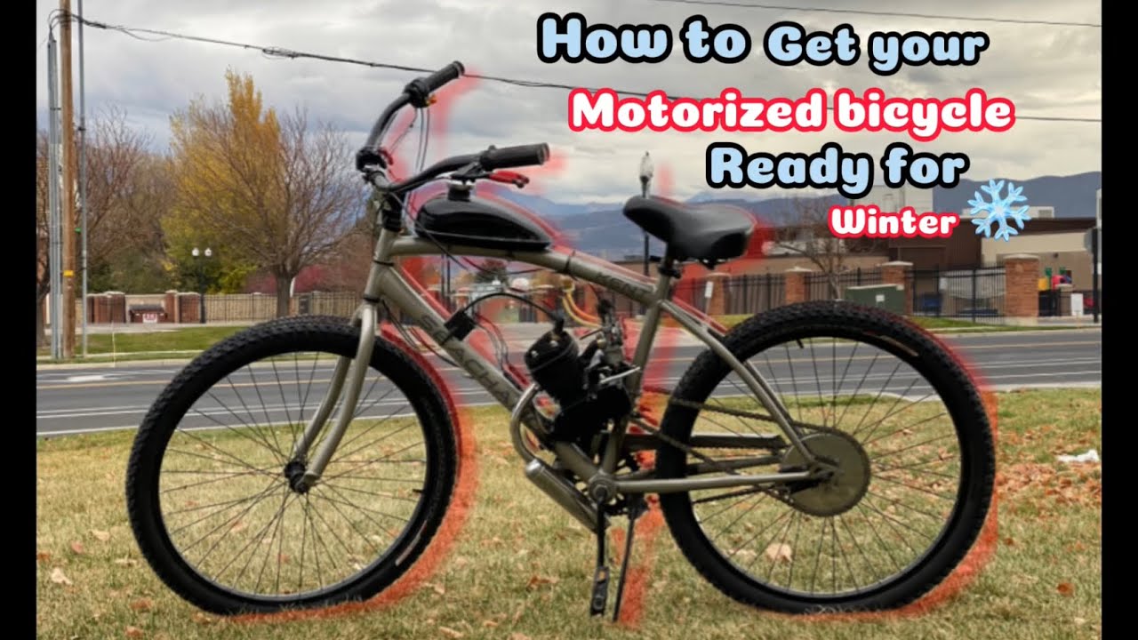 ️Motorized Bicycle Winter Setup (Matenience + Ride Around Town!) ️ ...