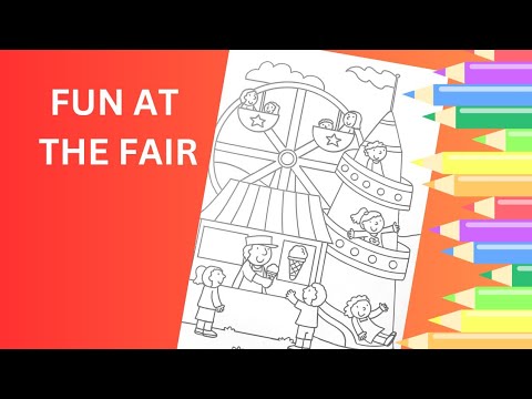 Fun At The Fair Coloring Fairground | Big Wheel | Helter Skelter ...