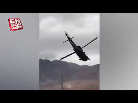 Helikopterle drift yapan çılgın Tük pilot