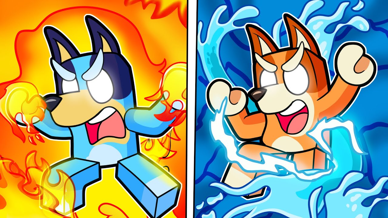 BLUEY Y BINGO TIENEN PODERES ELEMENTALES en ROBLOX! 🔥😨💦 - YouTube