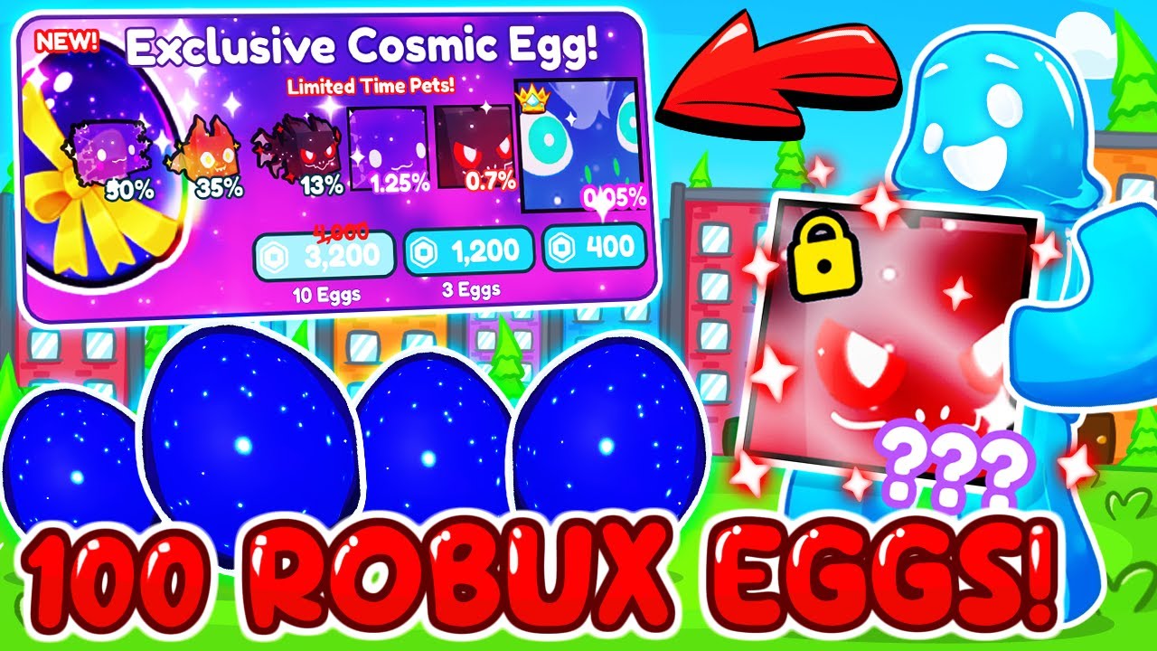 NOOB BUYS 100 EXCLUSIVE COSMIC EGGS IN PET SIMULATOR X AND GETS THIS ...