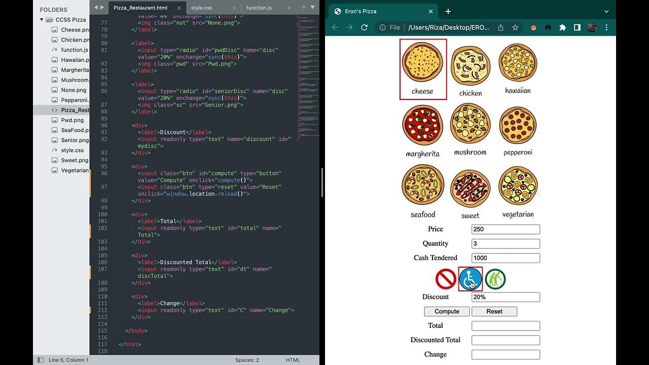Pizza Ordering System using JavaScript - YouTube