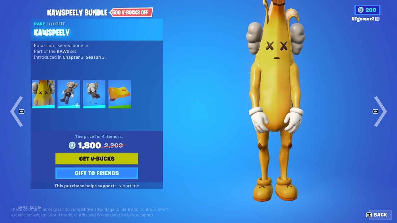 Kaws and Kaws Peely are back Fortnite item shop 2/28/23 - YouTube