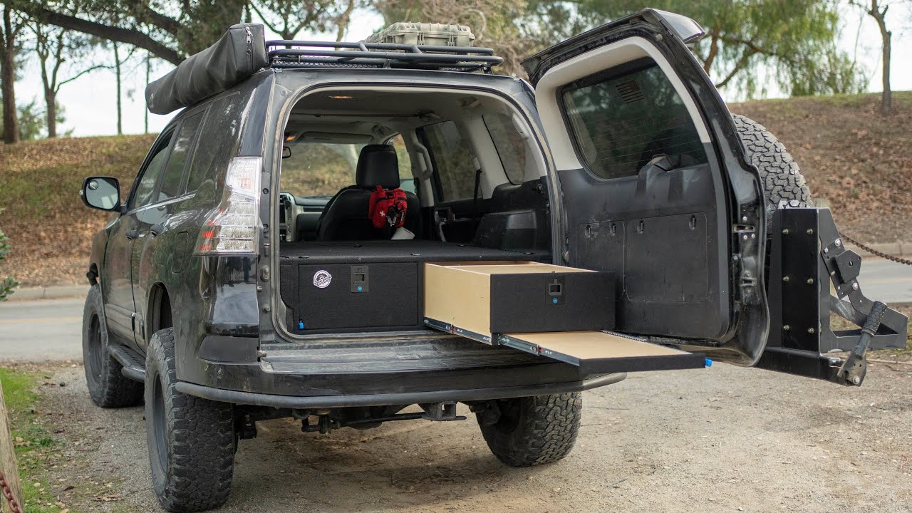Lexus GX 460 Custom Drawer & Sleeping Platform - YouTube