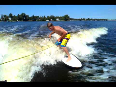 Wake Surfing Behind Boat - YouTube