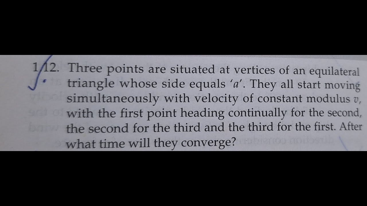 Three points are situated at vertices of equilateral triangle ...