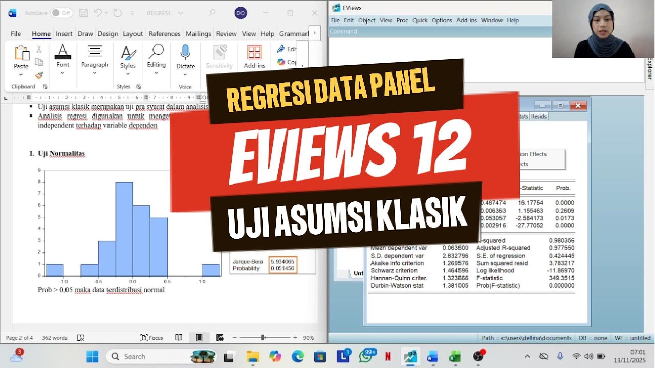 Regresi Data Panel di EViews: Lengkap + Uji Asumsi Klasik 🔥 - YouTube