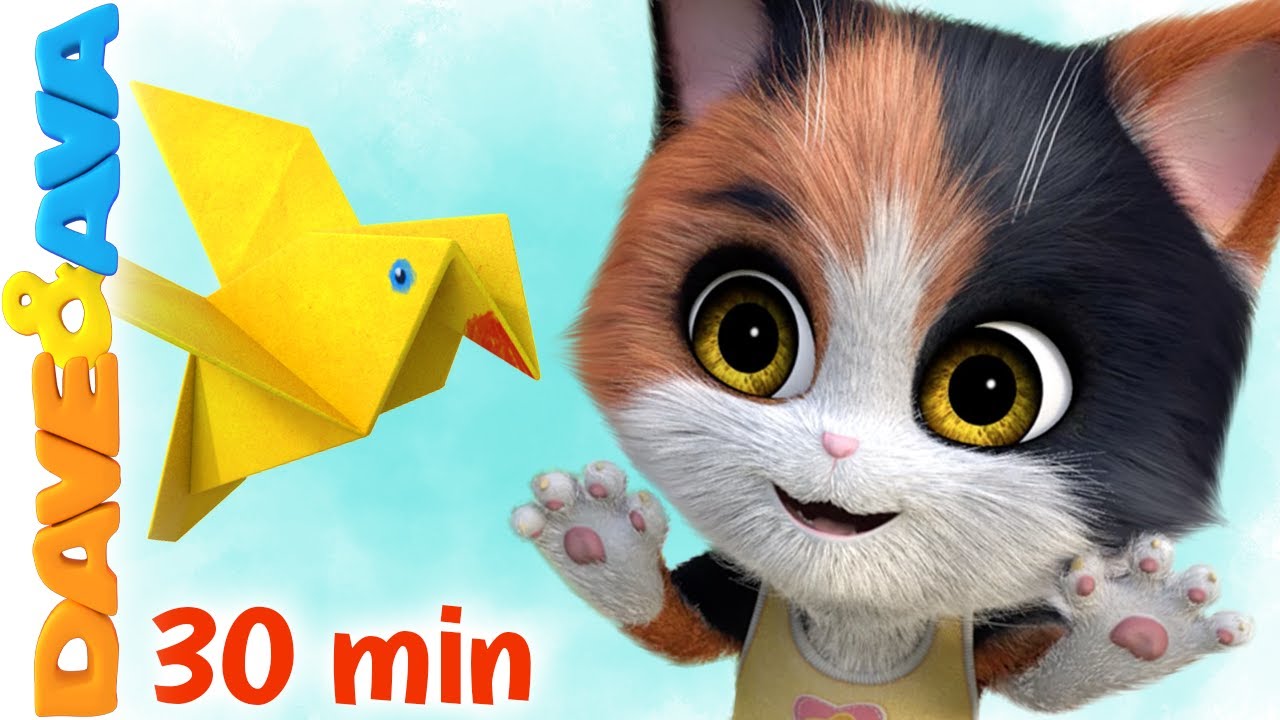 😻 Five Little Kittens & More Nursery Rhymes | Counting Songs | Dave and ...
