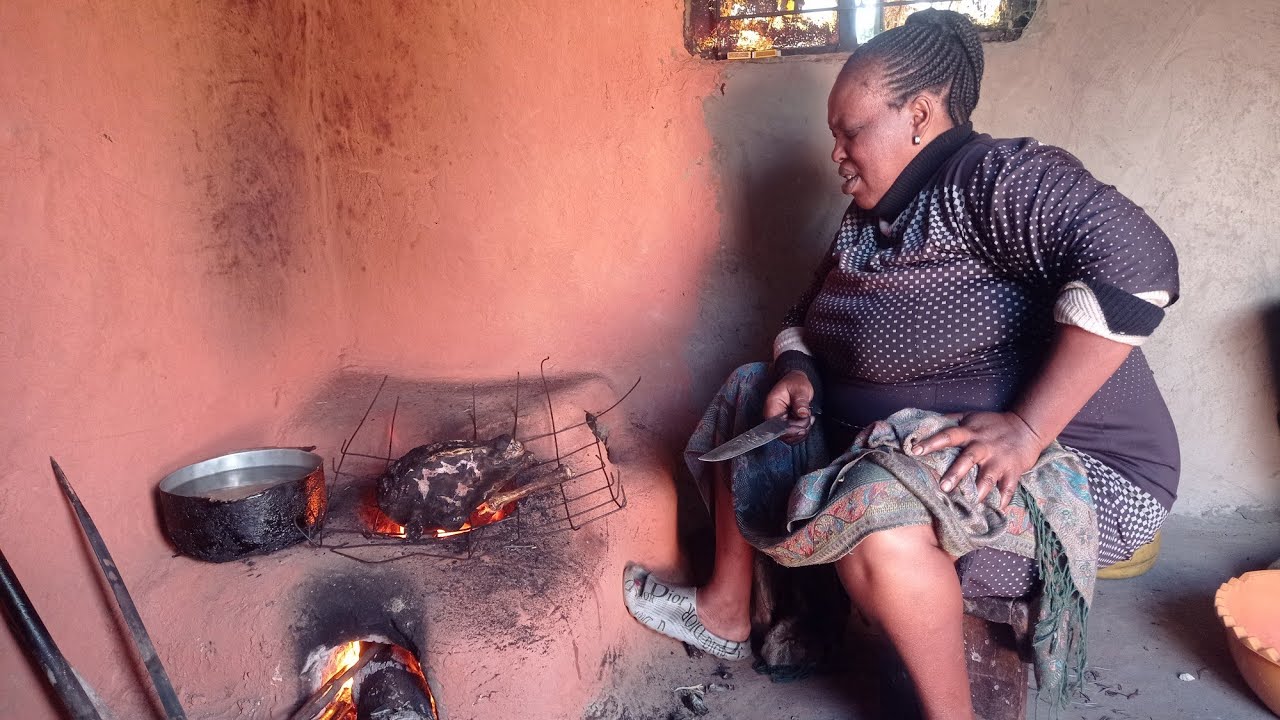 Cooking Goat Head in The Village with my Mum - YouTube