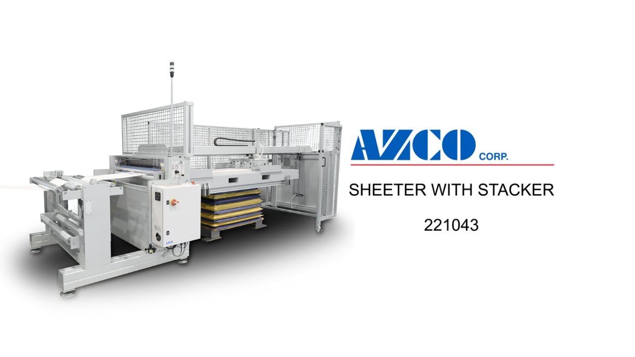 Sheeter with Automated Stacking Station Cuts Nonwoven Material 221043 ...