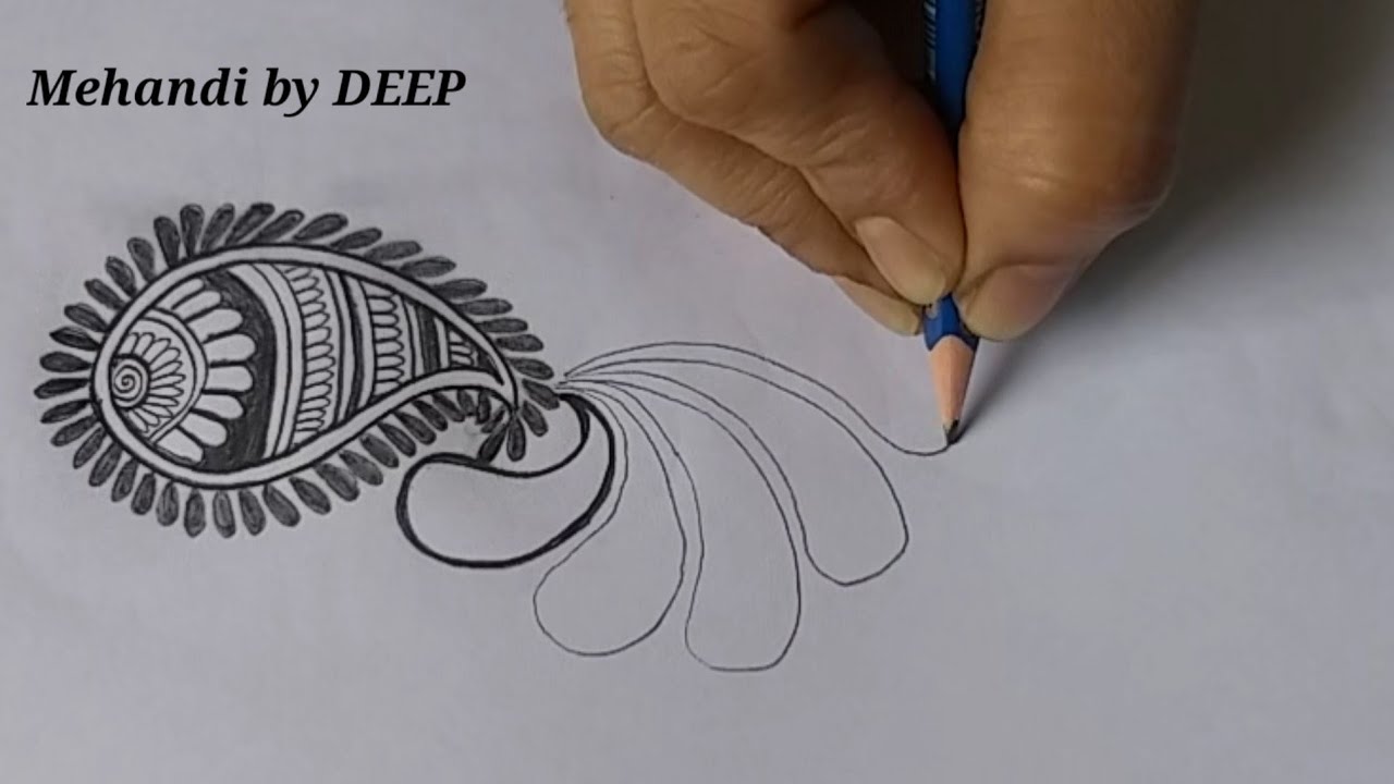 Beautiful Pencil Shading Mehndi Design For Hand/Mehandi Design 2023 ...