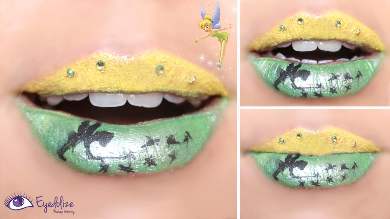 Tinkerbell Inspired Lipstick Tutorial by EyedolizeMakeup - YouTube