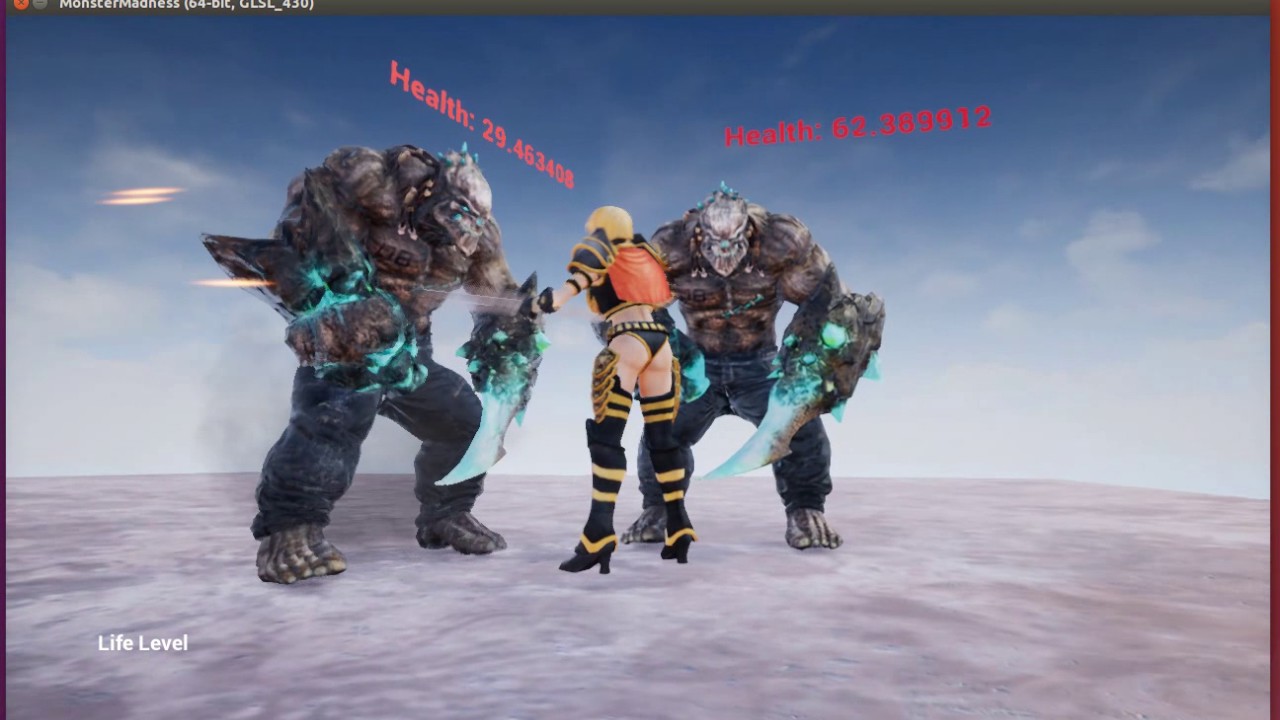 Player slashing enemies (UE4 My Monster Madness game) - YouTube