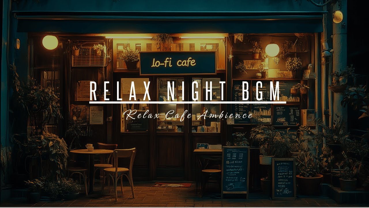Jazz BGM at night cafe with lots of relaxing nature☕chill/relax/study ...