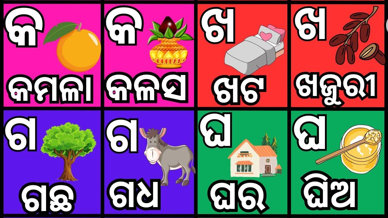 'କ' ରୁ କଳସ ଓଡିଆ ବର୍ଣ୍ଣମାଳା - Odia Varnamala | Learn Odia Alphabets ...